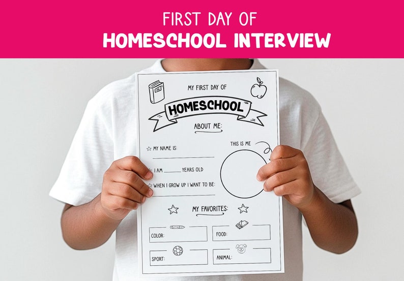 First Day of Homeschool Interview, Printable Worksheet, Homeschooling ...