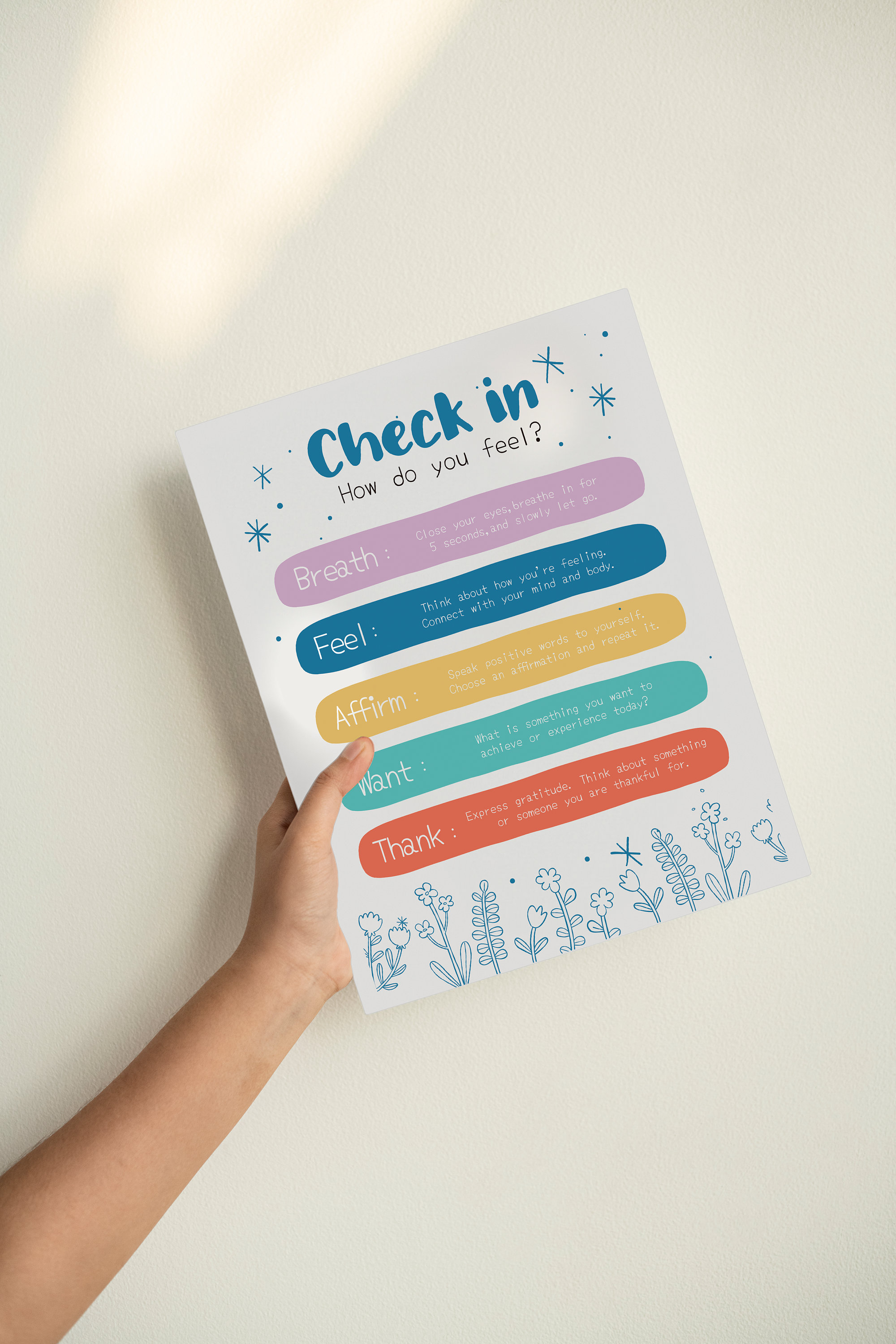 Feelings Check in Poster Self-care Check-in Check in Therapy - Etsy