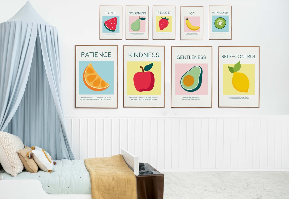 Fruit of Spirit Printable Wall Art Kids, Bible Verse, Christian Posters ...