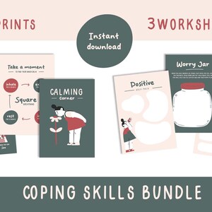 Therapy Office Poster Bundle, School Counsellor, Grounding, Breathing ...