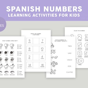 Learning Spanish Numbers, Preschool & Elementary School Worksheets for ...