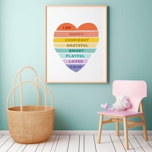 Positive Affirmations for Kids, I Am Posters Positive Posters, Playroom ...
