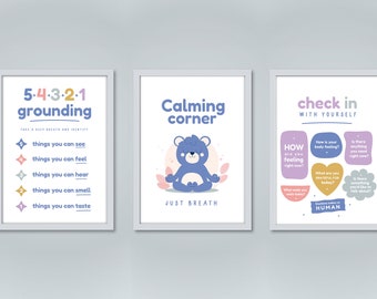 Set of Three Calming Corner Poster Download, Feelings Poster, Calming ...