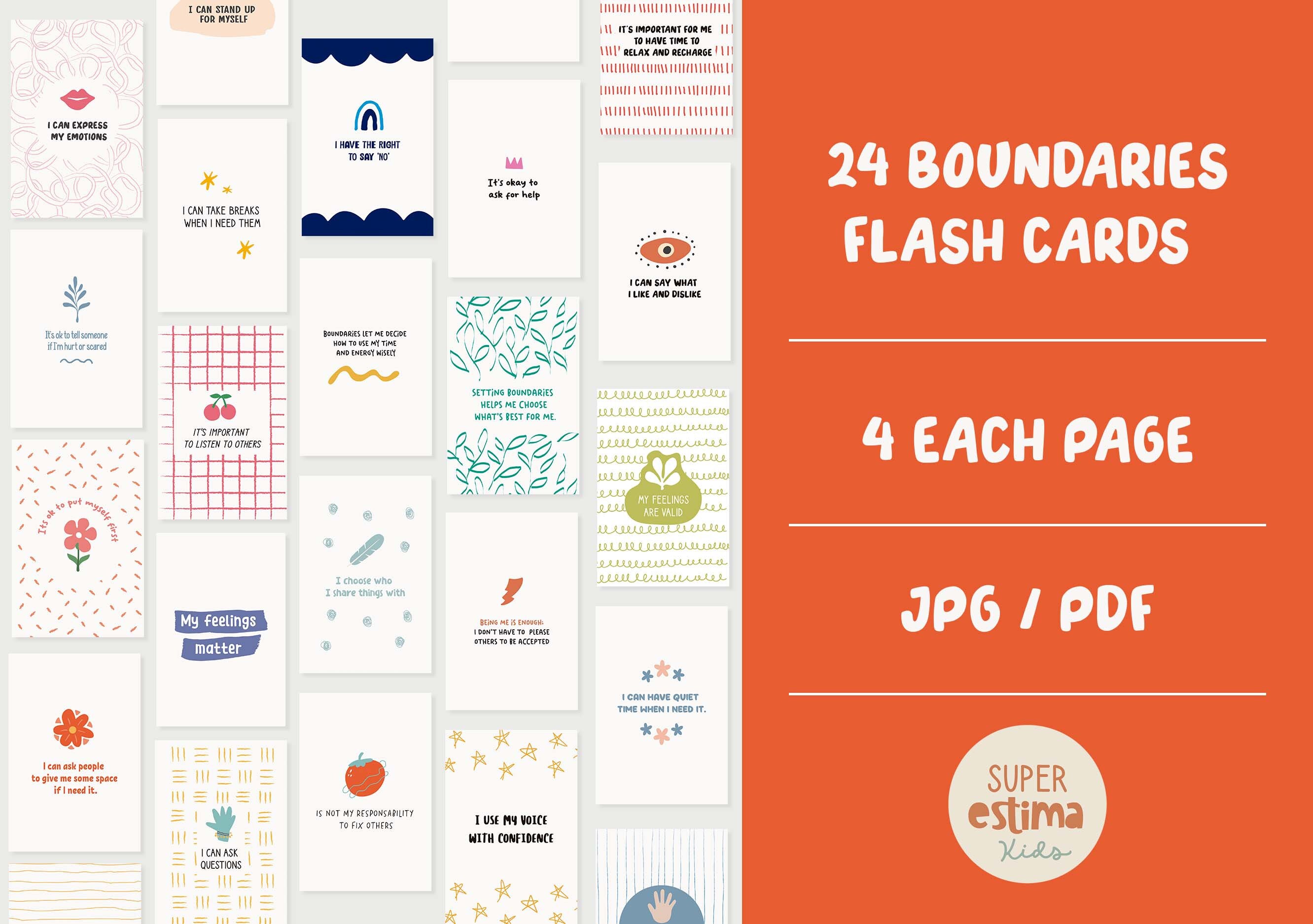 Personal Boundaries Flash Cards for Kids, Healthy Boundaries, Boundary Affirmation Cards,setting ...