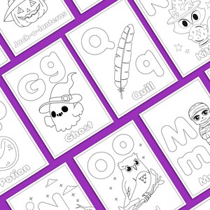 Halloween Alphabet Coloring Pages, ABC Worksheets, Preschool Printables ...
