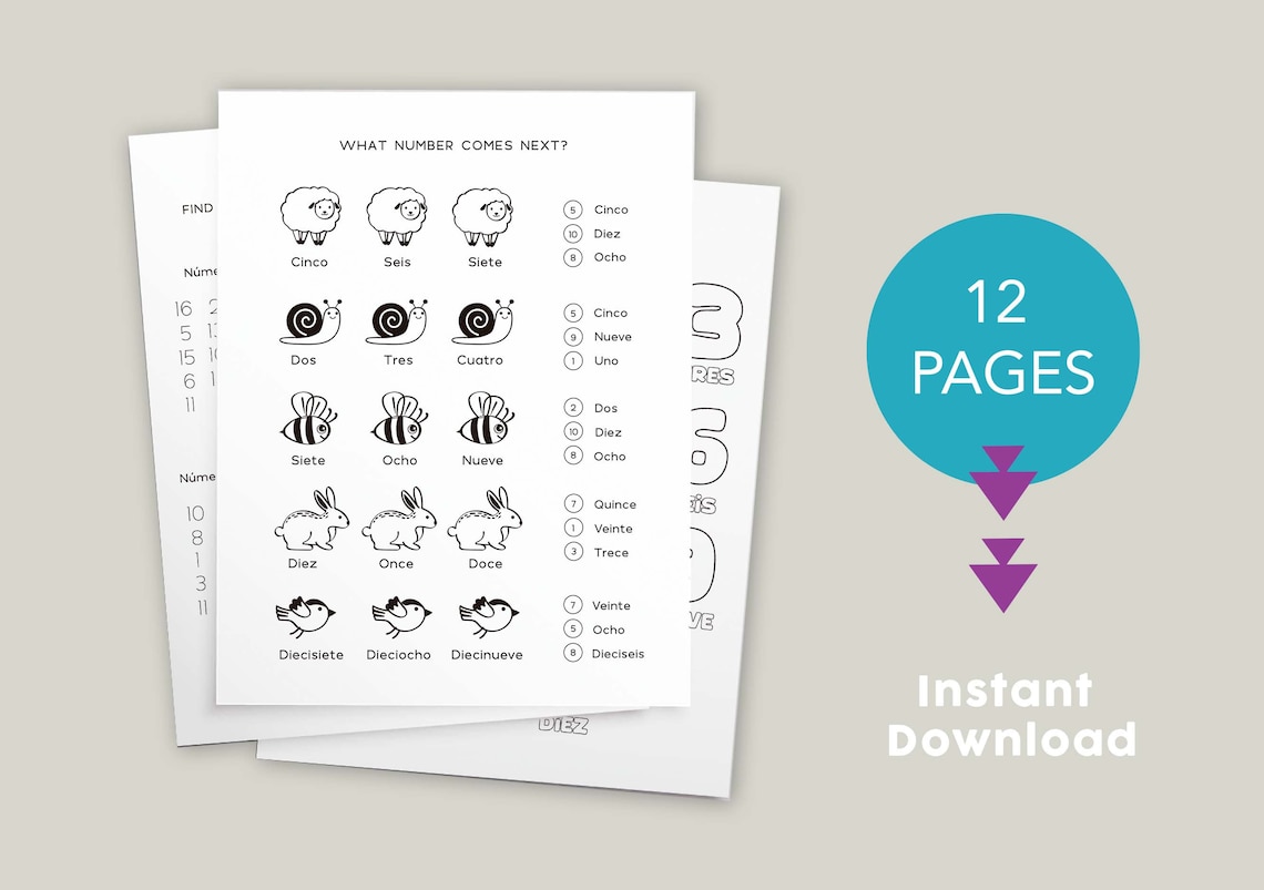 Learning Spanish Numbers, Preschool & Elementary School Worksheets for ...