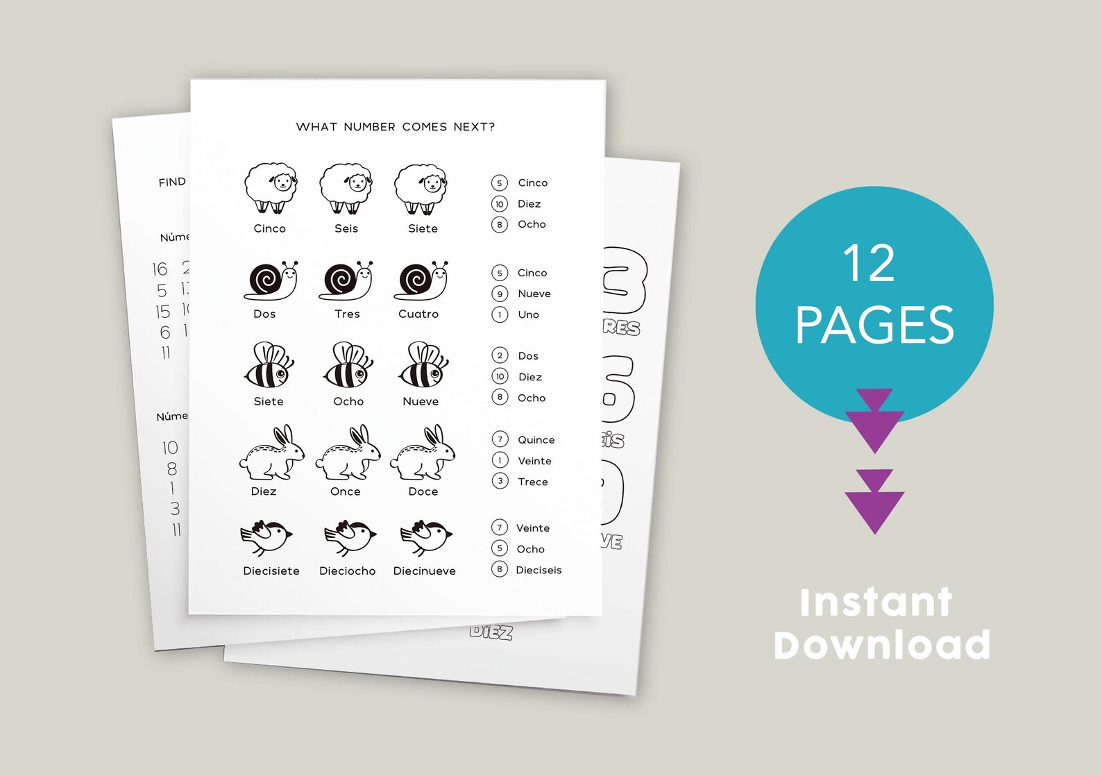Learning Spanish Numbers, Preschool & Elementary School Worksheets for ...