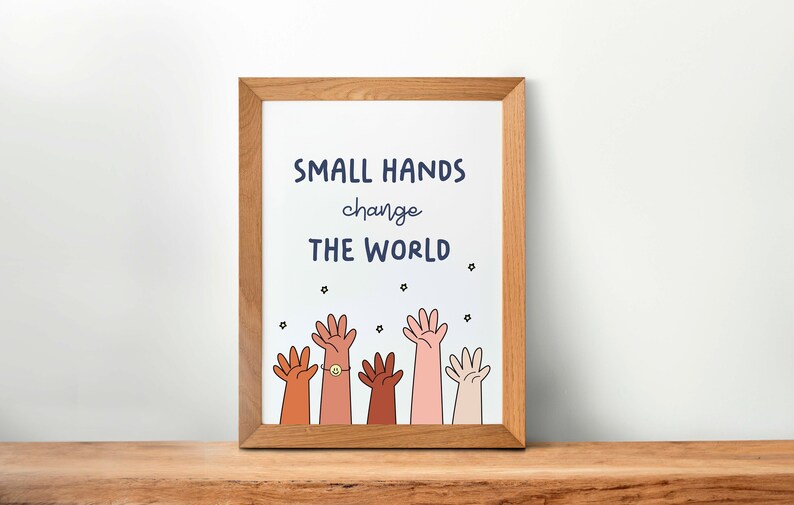 Small Hands Change the World, Diversity Wall Art, Equality Diversity ...