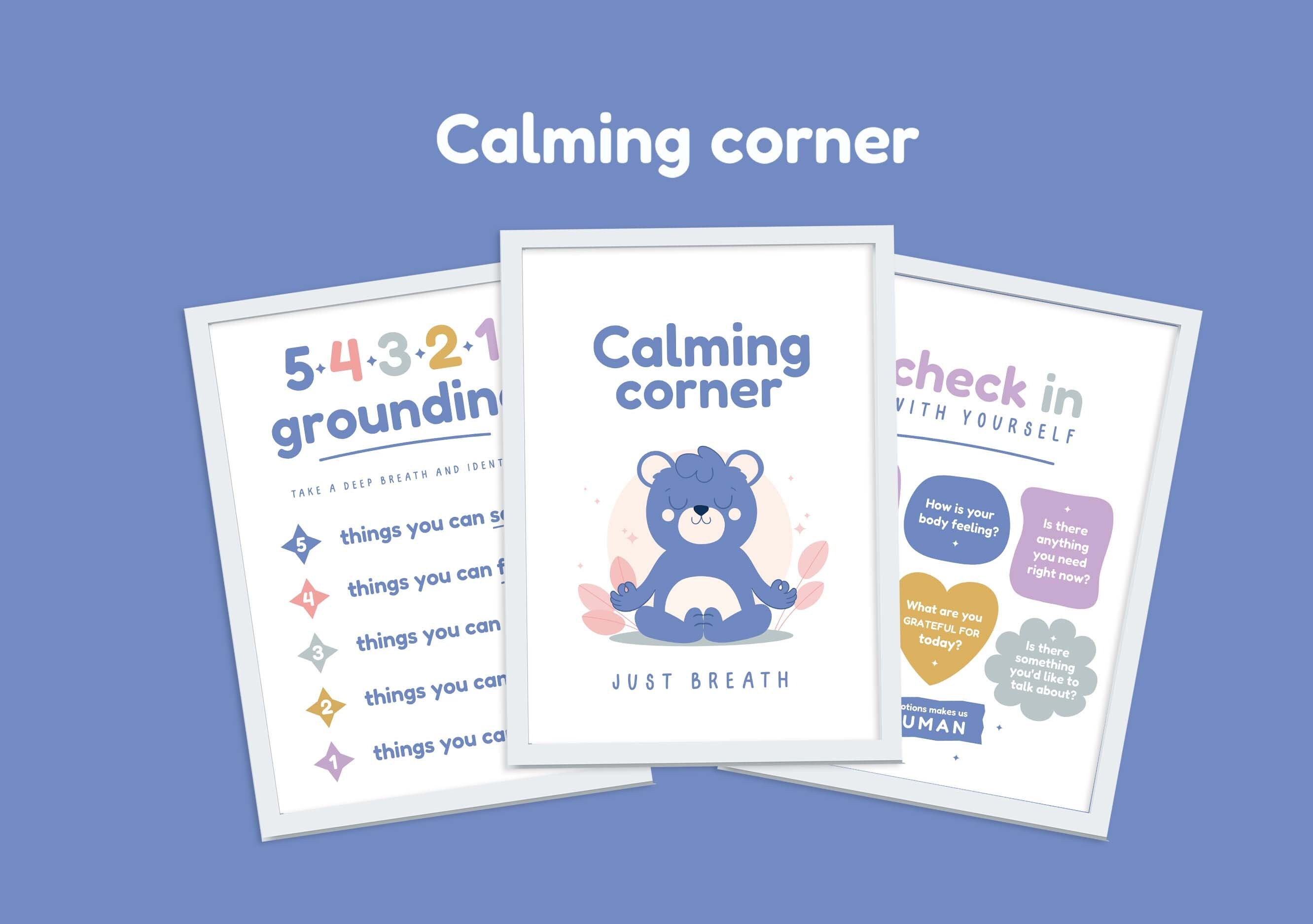 Set of 3 Calming Corner Wall Art, Pastel Colors, Educational Posters ...