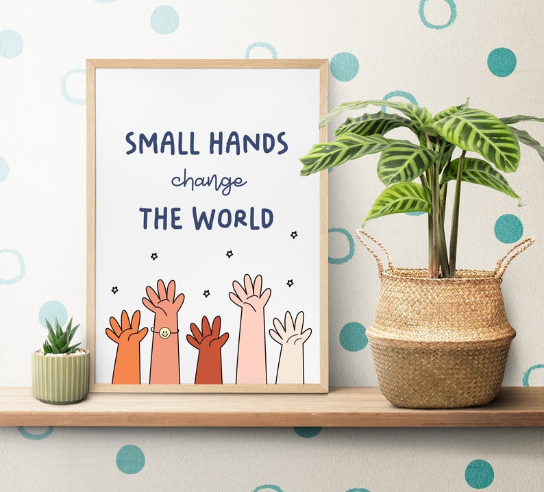 Small Hands Change the World, Diversity Wall Art, Equality Diversity ...