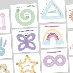 Mindfulness Breathing Flashcards for Kids, Anxiety Relief, Calm Down ...