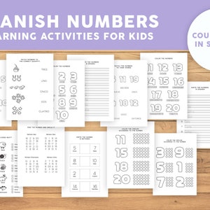 Learning Spanish Numbers, Preschool & Elementary School Worksheets for ...