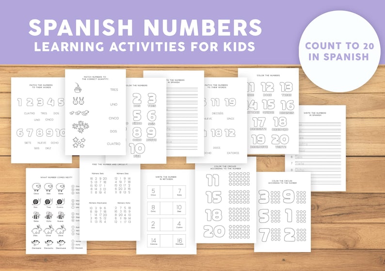 Learning Spanish Numbers, Preschool & Elementary School Worksheets for ...