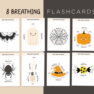Halloween Breathing Exercises Flashcards for Kids, Calming Corner ...