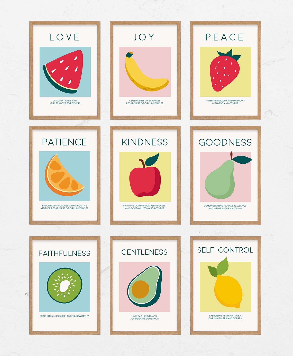 Fruit of Spirit Printable Wall Art Kids, Bible Verse, Christian Posters ...