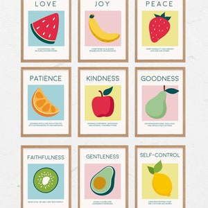 Fruit of Spirit Printable Wall Art Kids, Bible Verse, Christian Posters ...