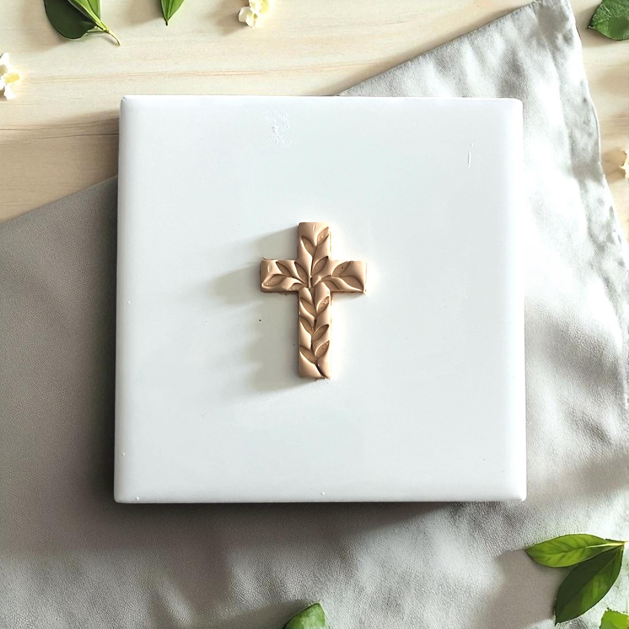 Faith Cross Polymer Clay Cutter | Leaf Vine Christian Design ...