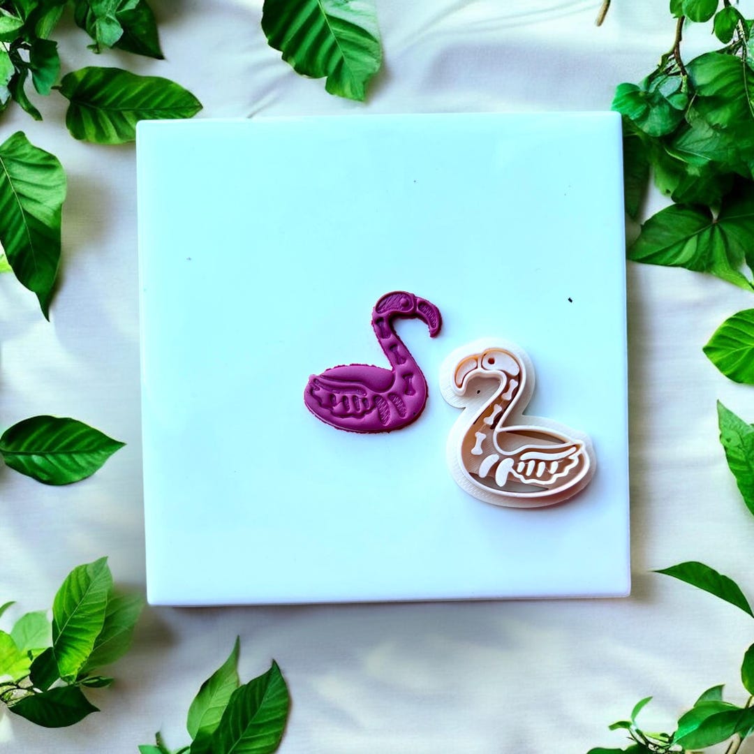 Skeleton Flamingo Clay Cutter: Halloween Polymer Clay Jewelry Mold - Etsy