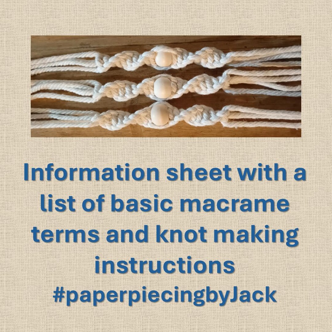 List of Basic Macrame Terms and Knot Making Instructions - Etsy