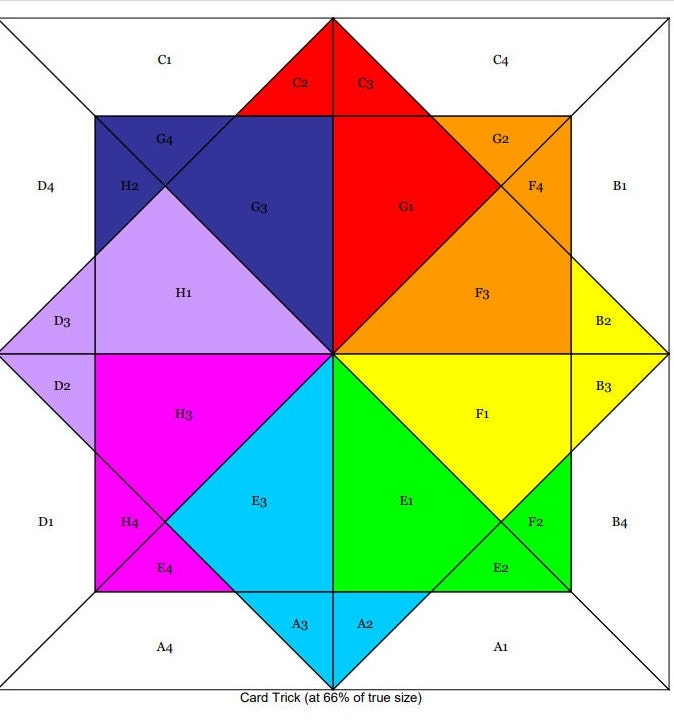 Card Trick Quilt Set Foundation Paper Piecing Pattern FPP 12 Inch ...