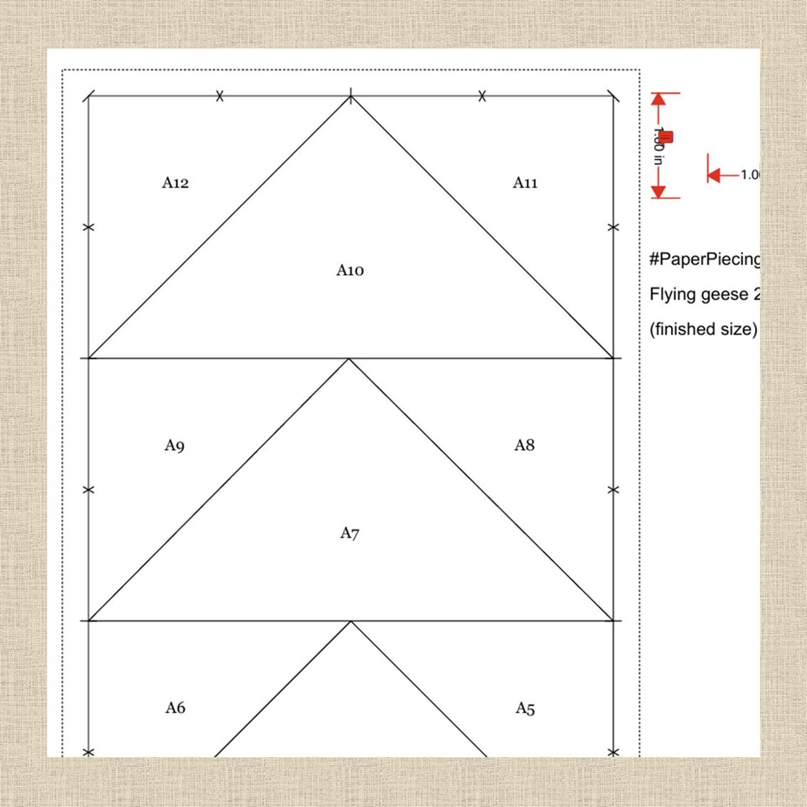 FREE* Foundation Paper Piecing Quilt PDF Pattern, Flying Geese, 0.5 X 1 ...