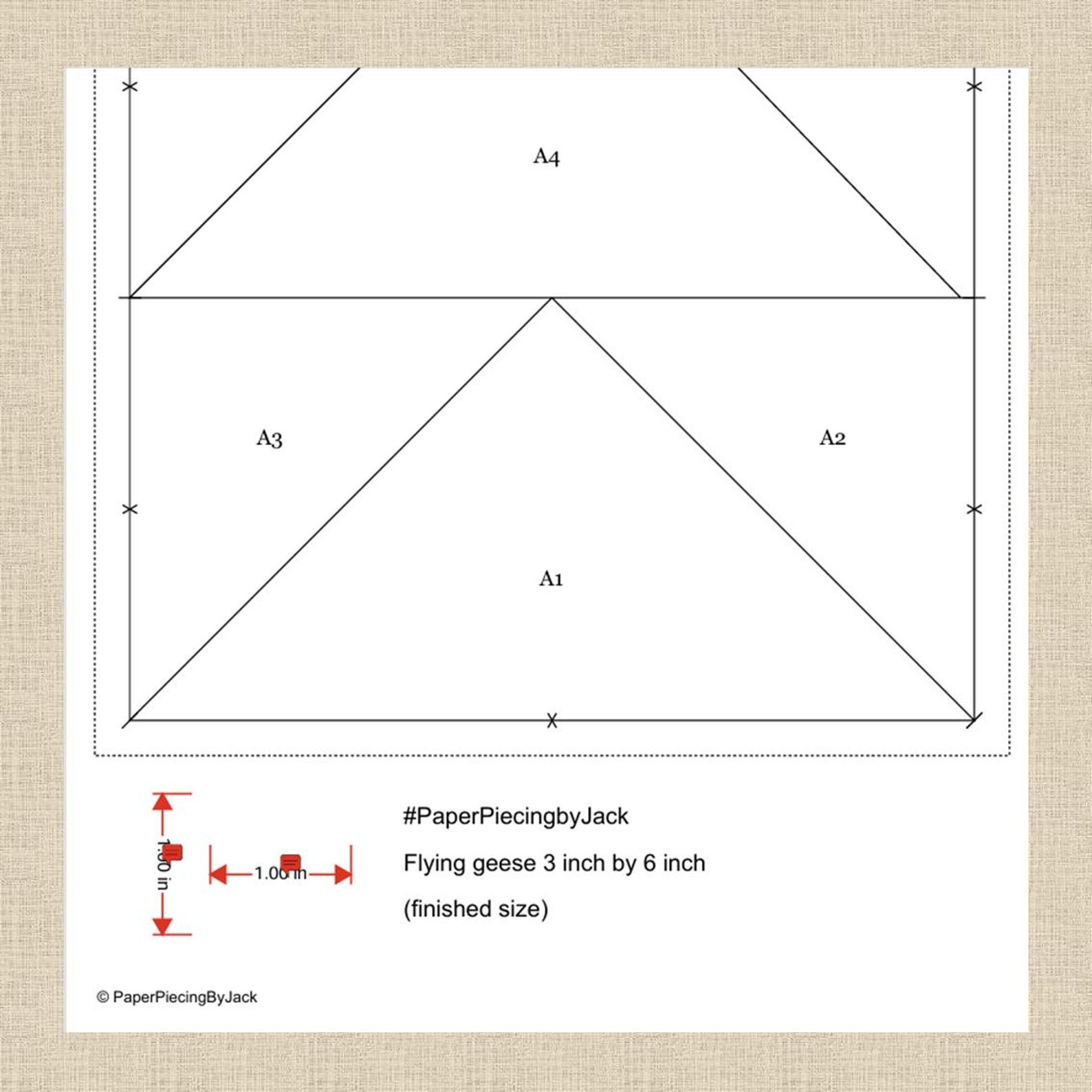 FREE* Foundation Paper Piecing Quilt PDF Pattern, Flying Geese, 0.5 X 1 ...