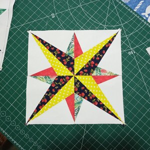 Eight Pointed Star Quilt Block: 12 Inch FPP PDF Pattern - Etsy