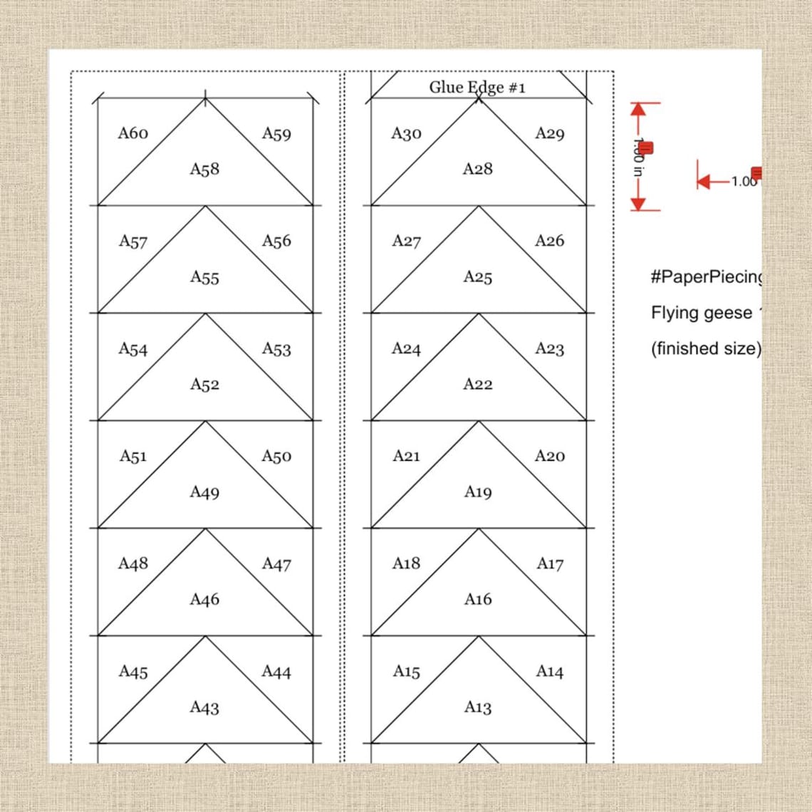 FREE* Foundation Paper Piecing Quilt PDF Pattern, Flying Geese, 0.5 X 1 ...