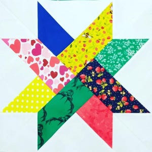 Woven Star Quilt Block: 12 Inch FPP PDF Pattern - Etsy