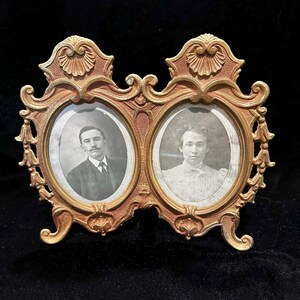 Antique Ornate Double Oval Brass Tabletop Picture Frame - Etsy