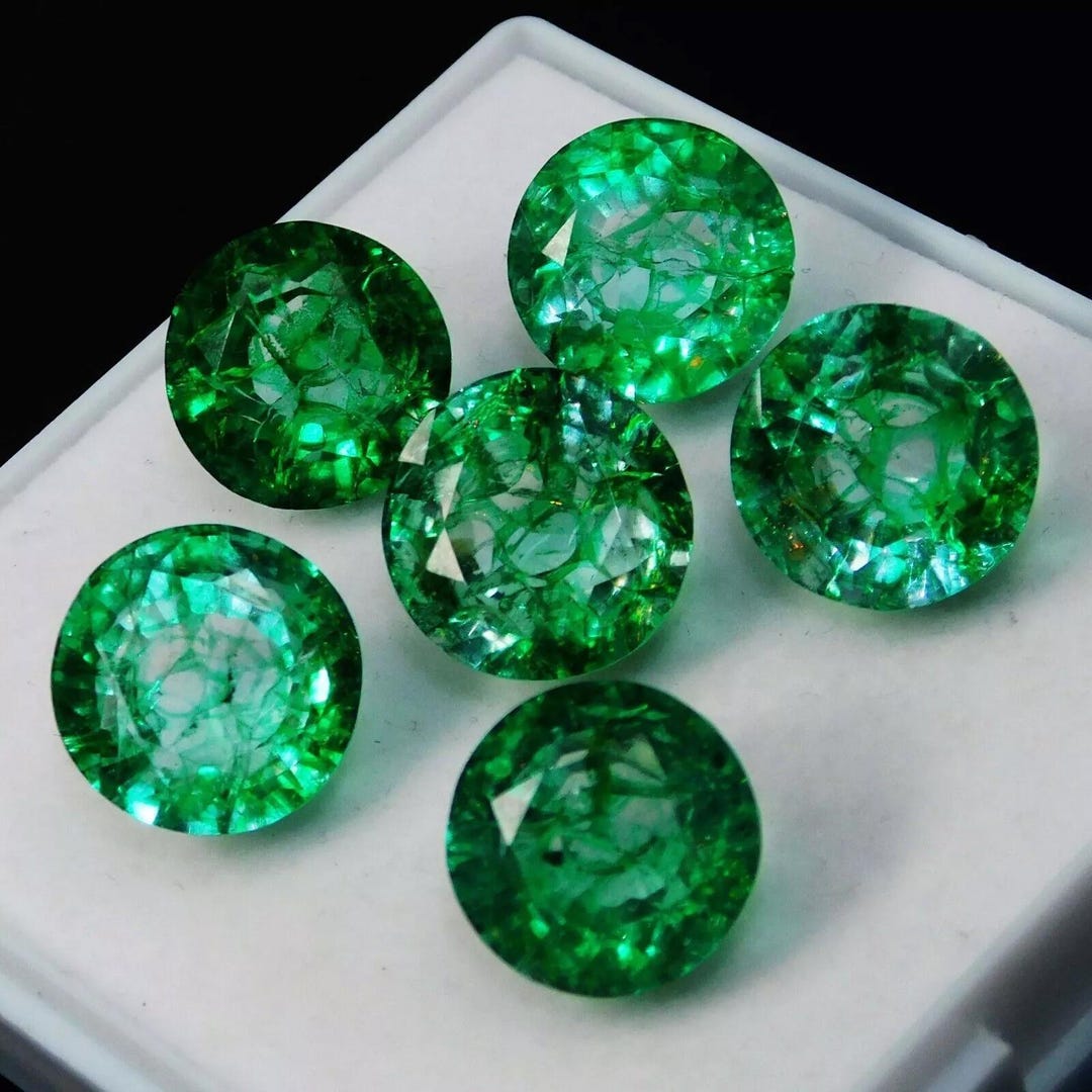 Dark Green Emerald Wholesale Lot for Jewelry Making | 6 Pcs 48–55 Ct ...