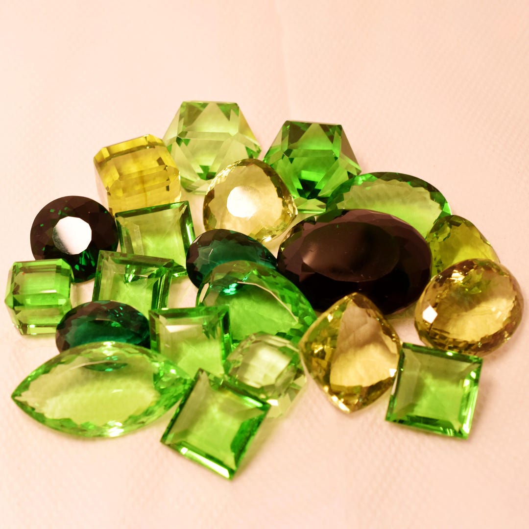2500-2600 Ct Green Topaz Stone Lot - Pieces 40-120 Carats Each, Mix ...