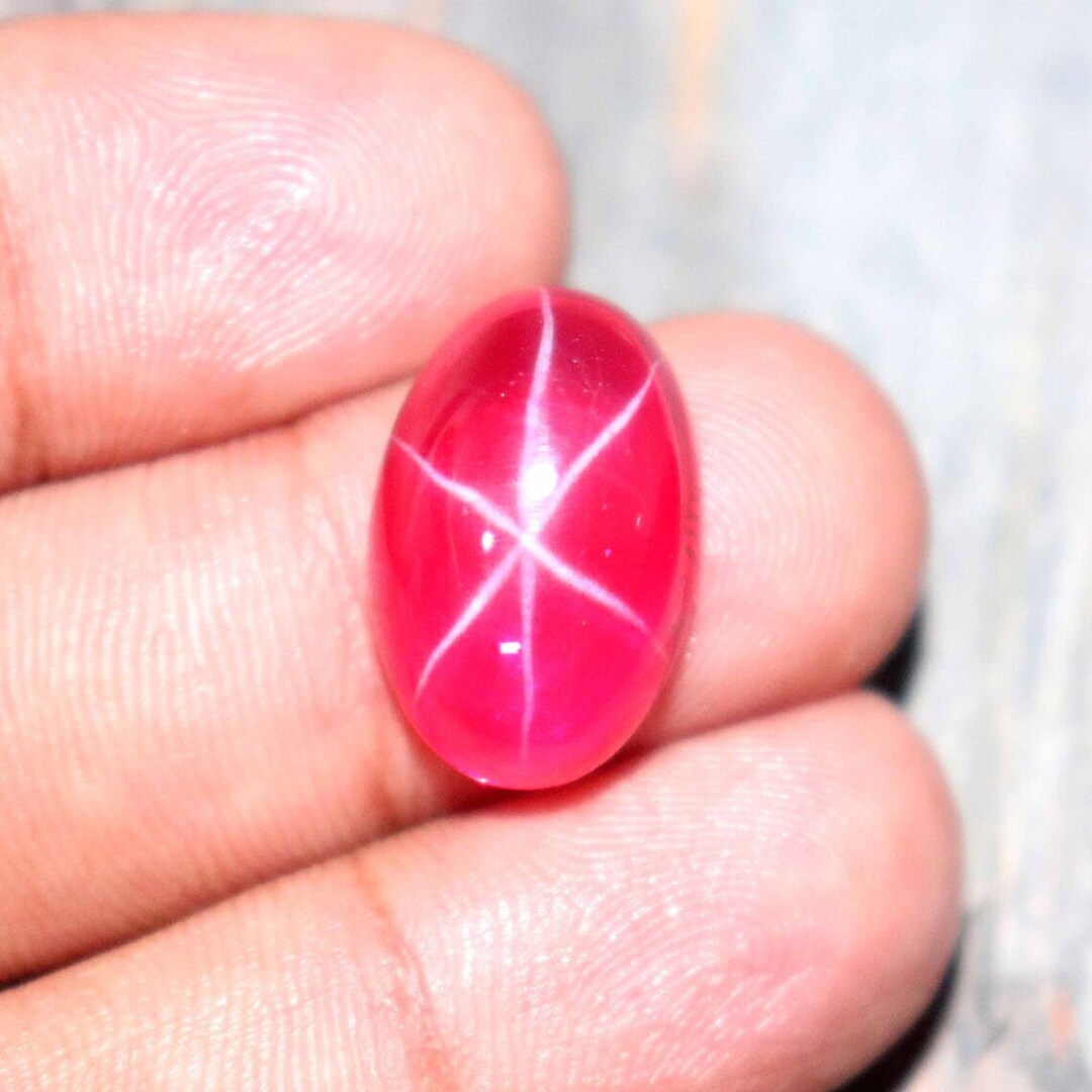 100% Natural Certified Star Ruby Stone see Video Gemstone Cabochon 3 ...