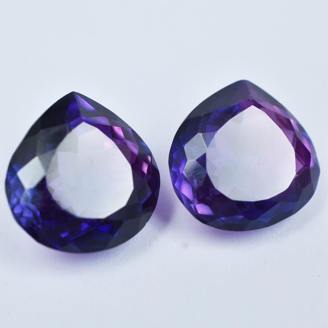 Extremely Rare Purple Tanzanite, Pair of 15.00 Ct Pear Cut Loose ...