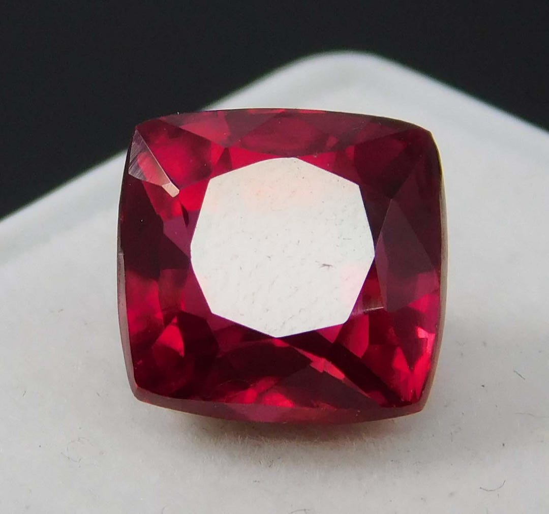 Natural 9.20 Ct Red Ruby Square Cushion Certified Loose Gemstone ...