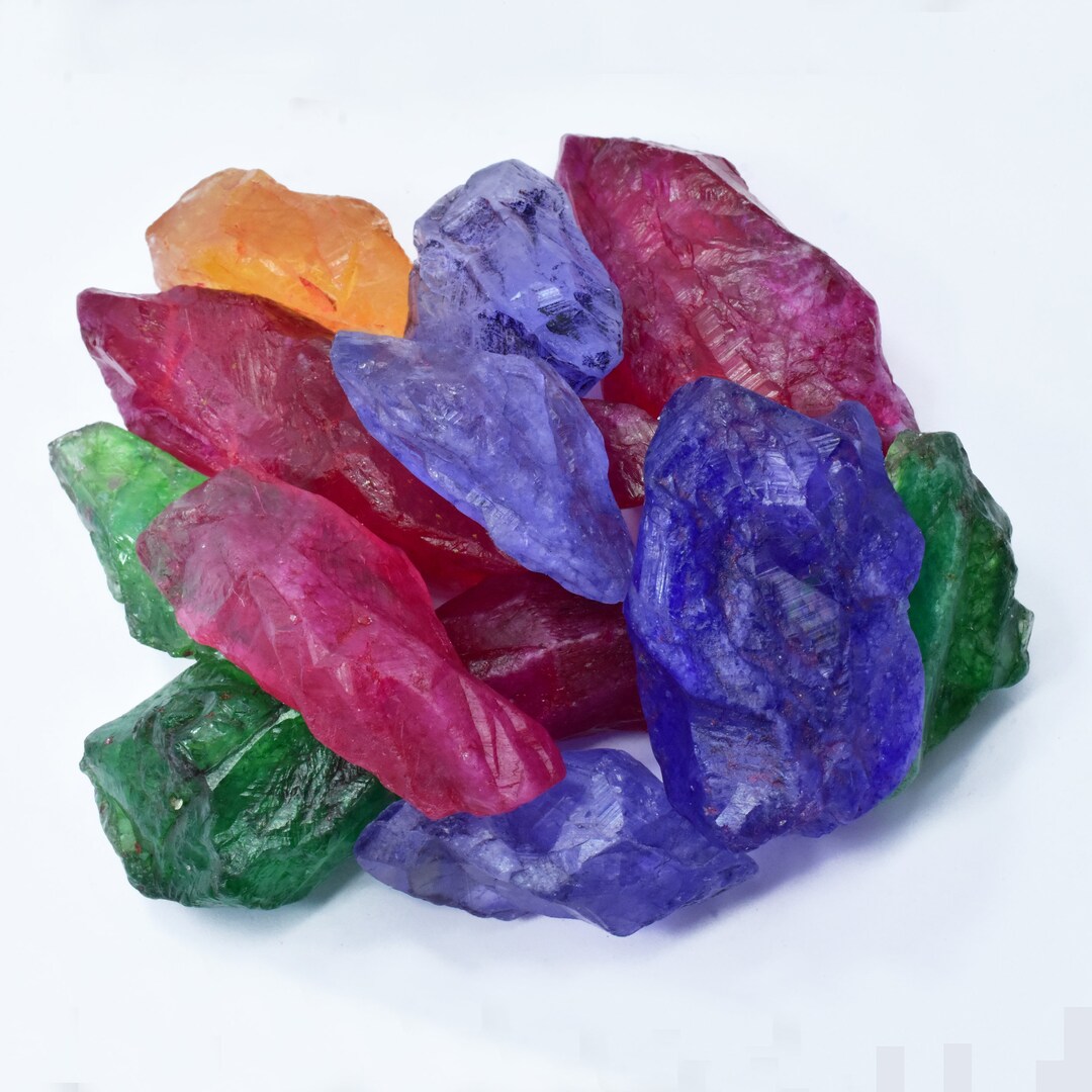 Huge Size Uncut Rough Loose Gemstone Lot, Dyed | Certified Natural ...