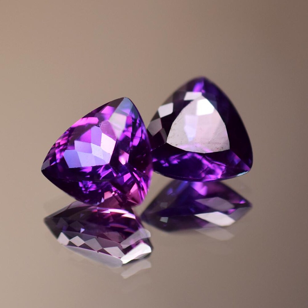 1 Pair Natural Purple-pink Taaffeite 23 Ct | Sweet Velvet Smooth AA+ ...