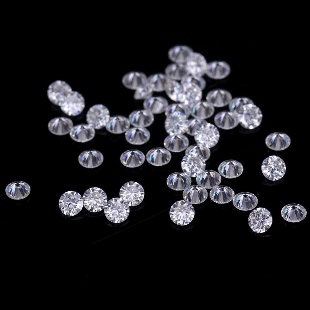 2.5mm Moissanite Gemstone 17 PCS 1 Ct VVS1 D Color Brilliant Round Cut ...