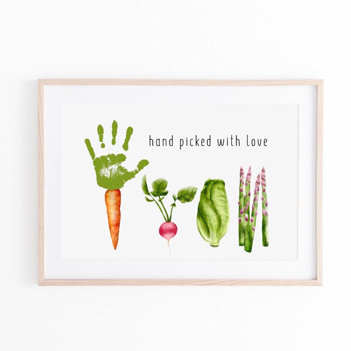 Vegetable Handprint Hand Print Gift Carrot Radish Lettuce Love Art ...