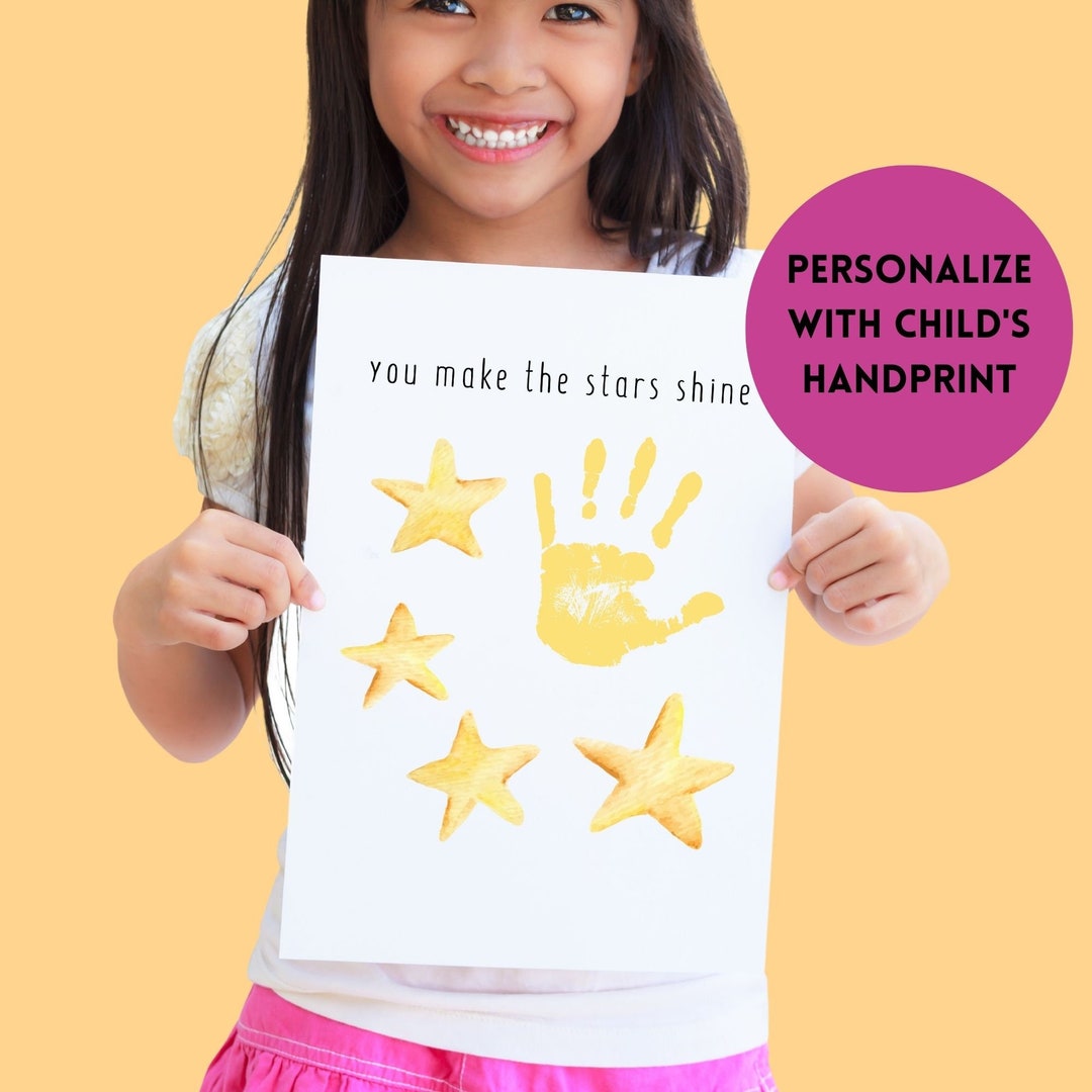 Stars Handprint Art Shine Mother's Day Printable Download DIY Craft ...