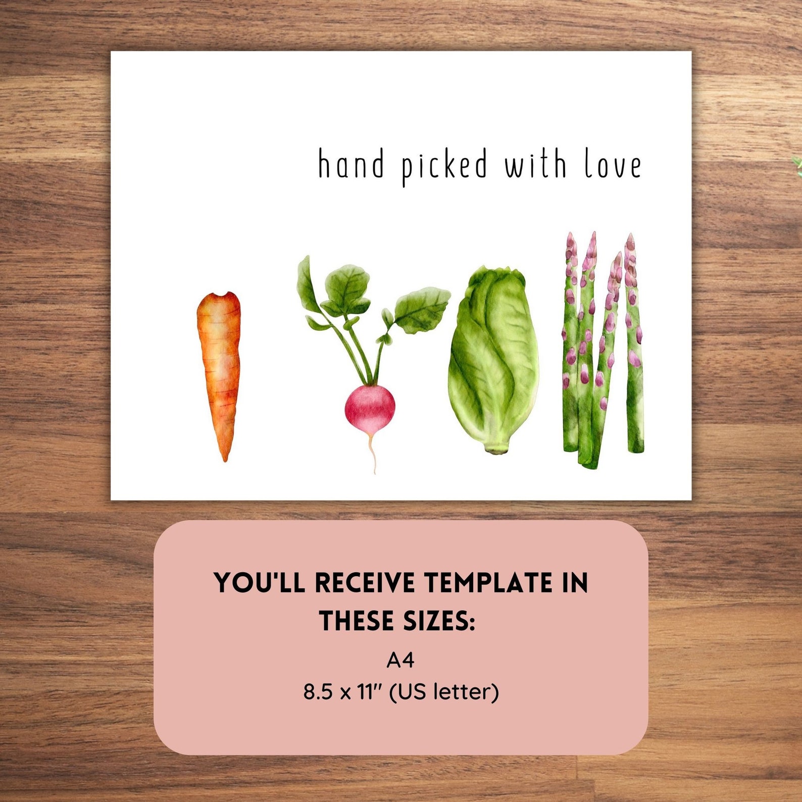 Vegetable Handprint Hand Print Gift Carrot Radish Lettuce Love Art ...
