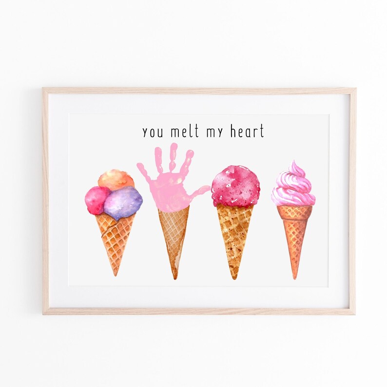 Handprint Birthday Craft Gift Printable DIY Art Kid Toddler Mom Girl ...