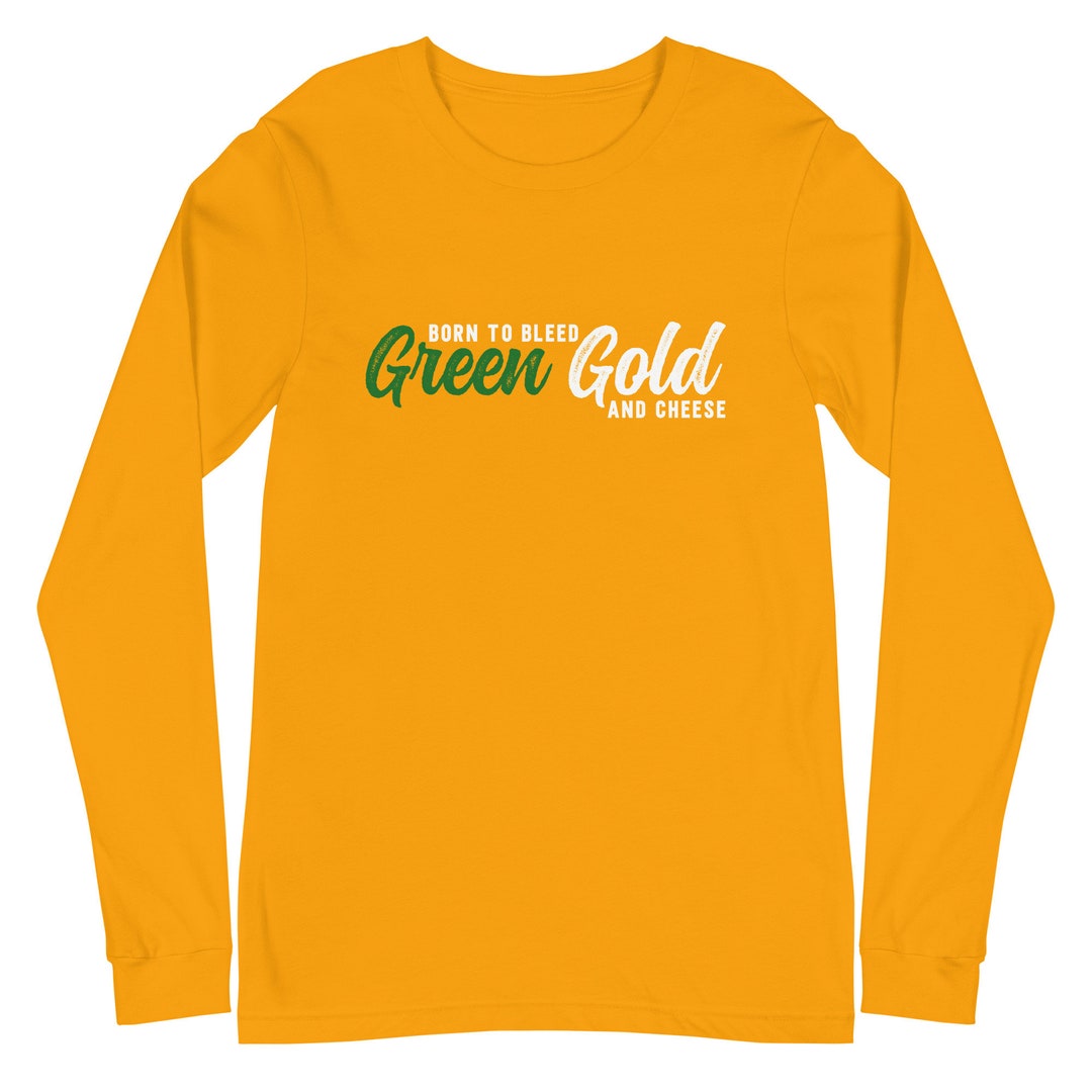 Born to Bleed Green Gold + Canvas Unisex Long Sleeve Tee Green Bay ...