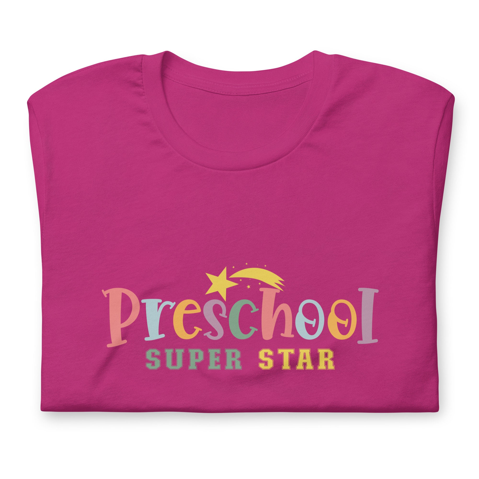 Preschool Super Star Unisex T-shirt Teaching 4k 5k Gold Star - Etsy