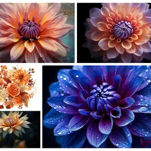 60 Unique Watercolor Flower Prints Blooming Artwork PNG - Etsy