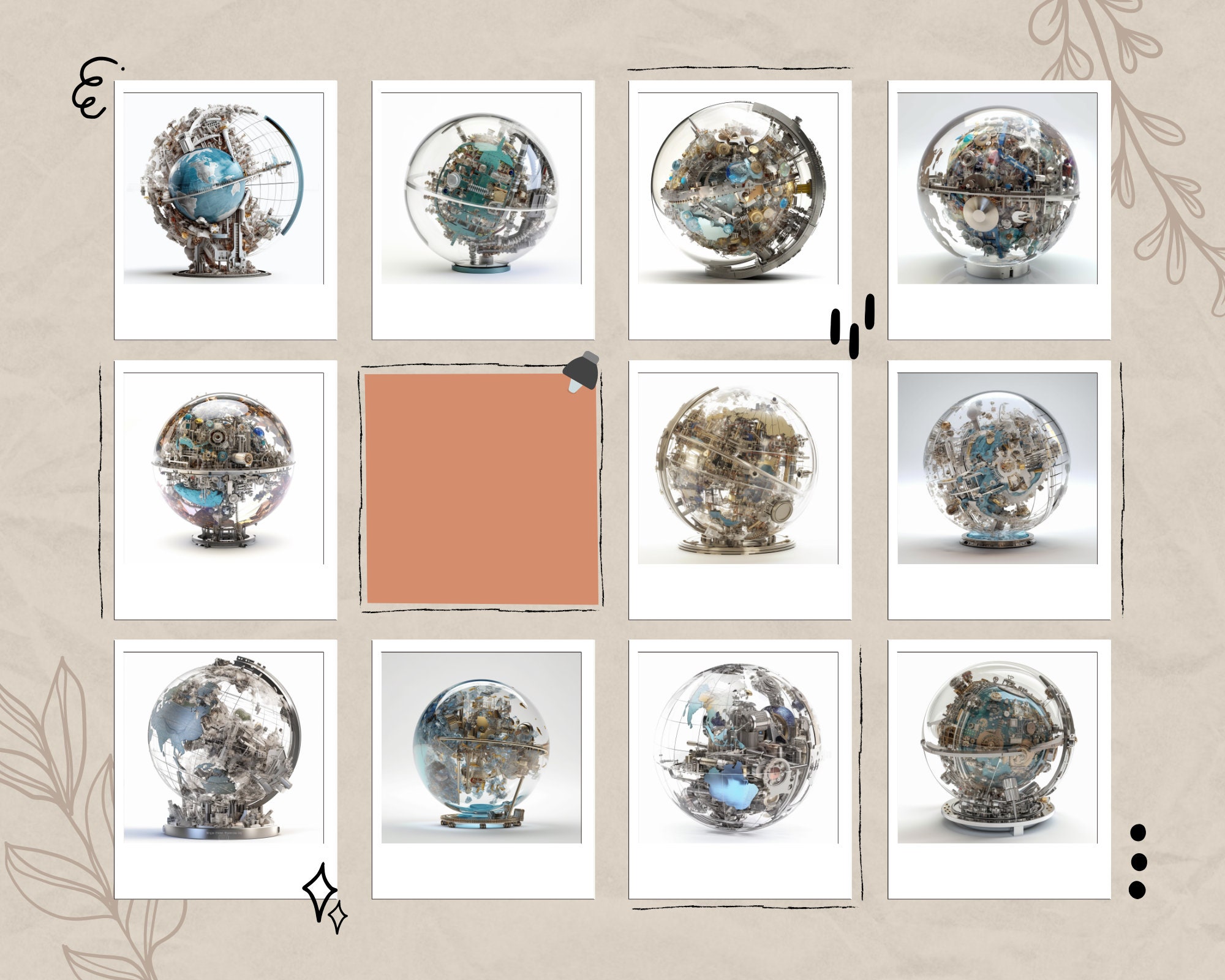 72 Nanopunk Earth Crystal Ball, Exploded View Planet Artwork, Intricate ...