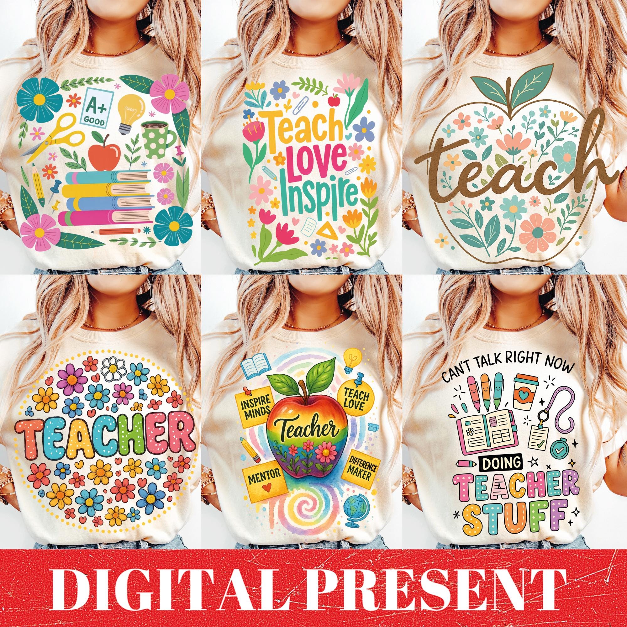 Teacher Sublimation Png Bundle, Teacher Shirt Png Bundle,boho Teacher ...