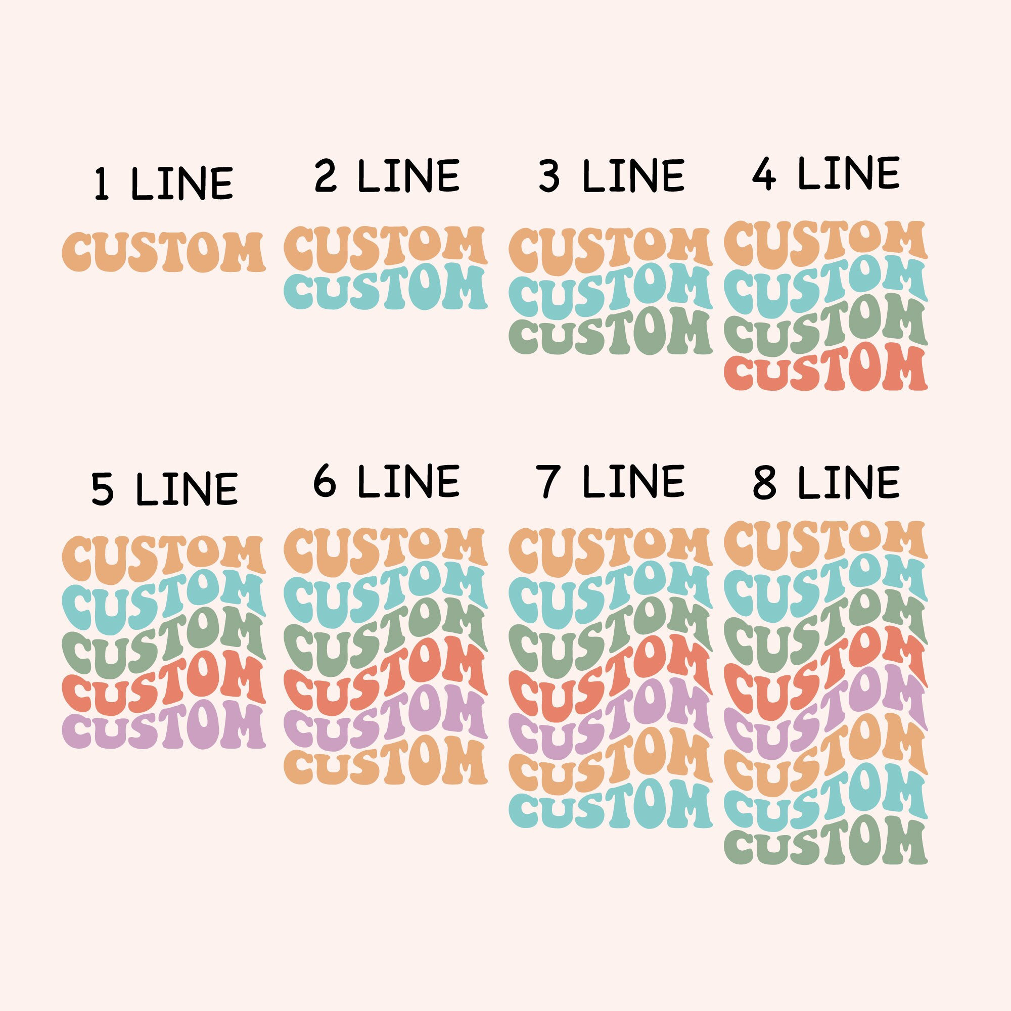 Custom Svg Custom Wavy Stacked Svg Customized Retro Wavy - Etsy UK