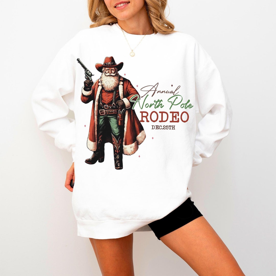 Retro Country Western Santa on Bucking Horse Christmas Digital PNG ...