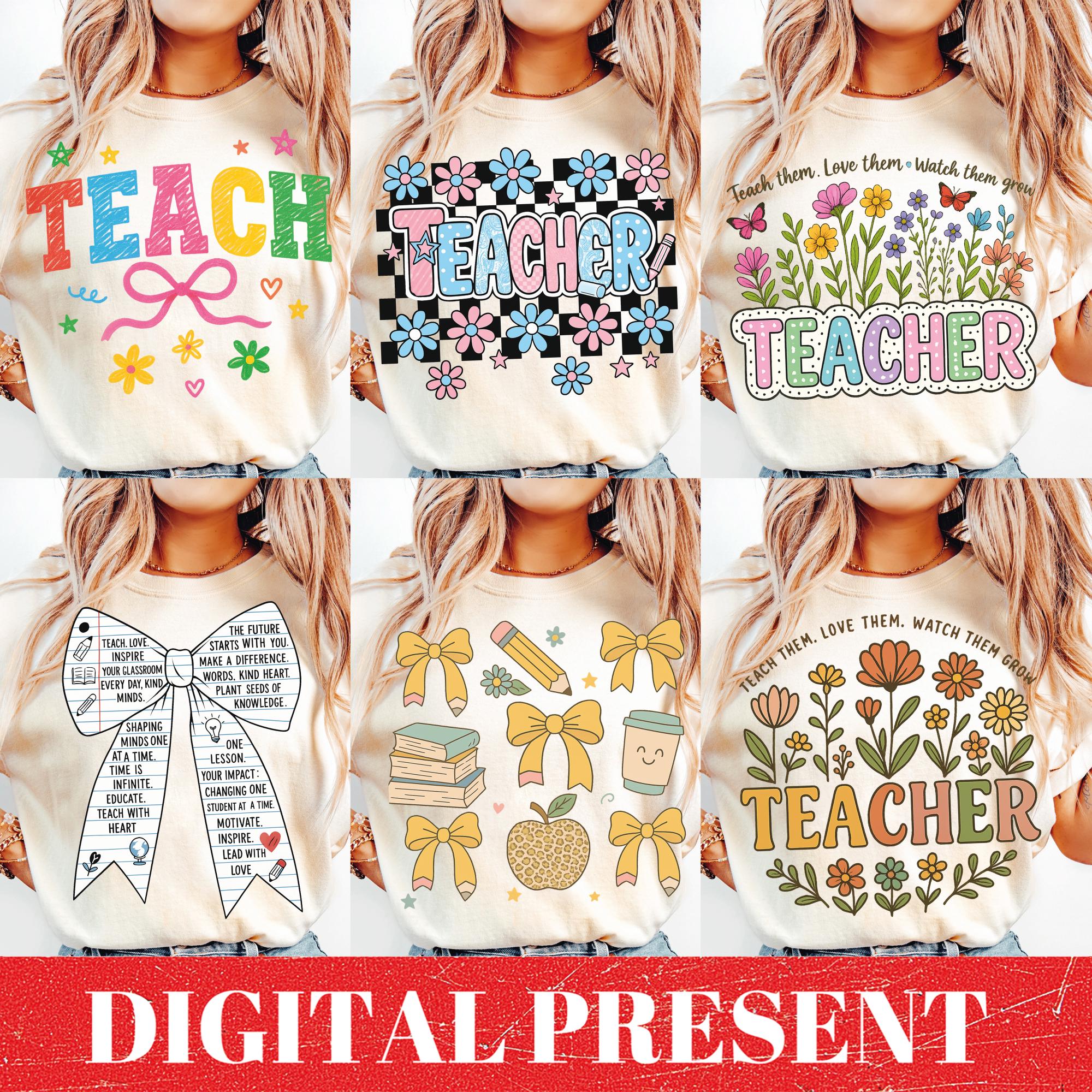 Teacher Sublimation Png Bundle, Teacher Shirt Png Bundle,boho Teacher ...